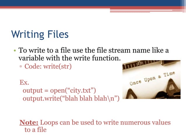 Reading and Writing Files | PPTX