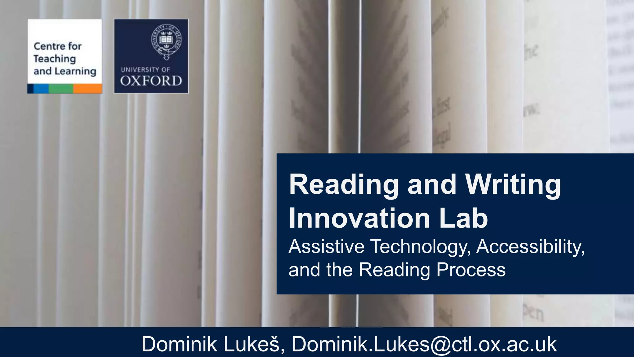 Reading and Writing Innovation Lab - Assistive technology and the ...