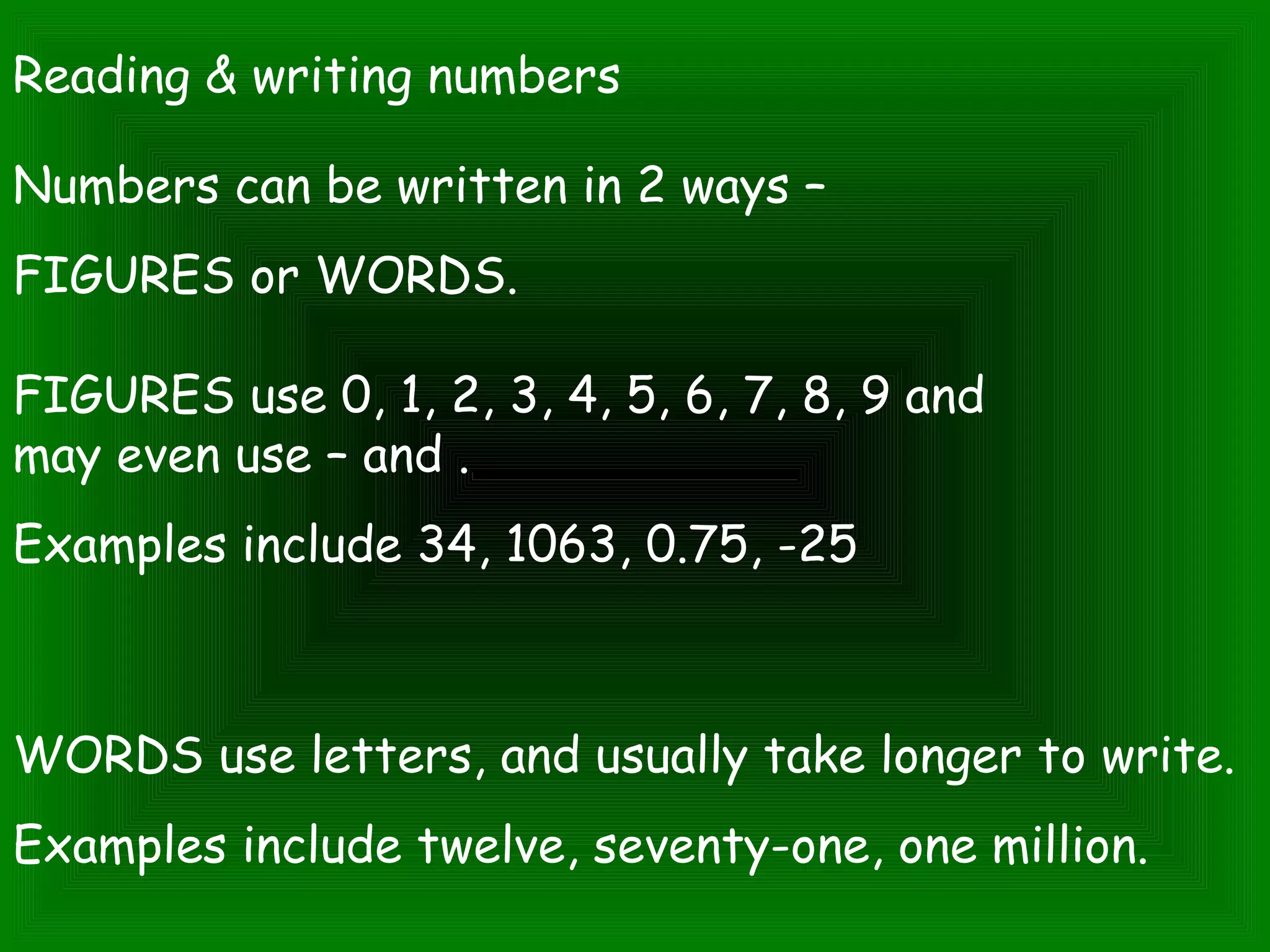 Reading And Writing Numbers Ppt