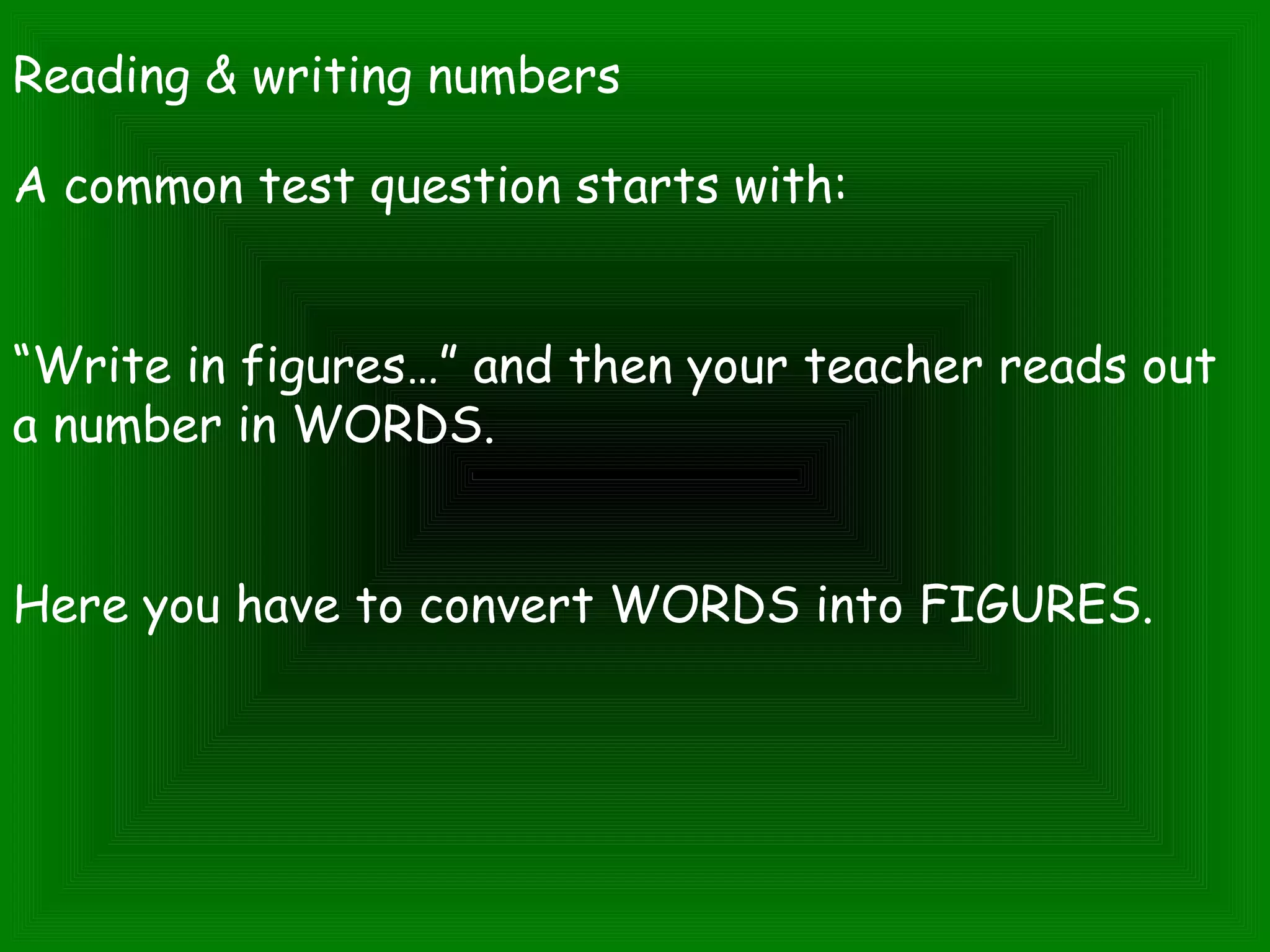 Reading And Writing Numbers Ppt