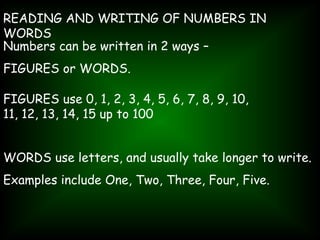 Writing Numbers and reading of numbers in words and figures.ppt