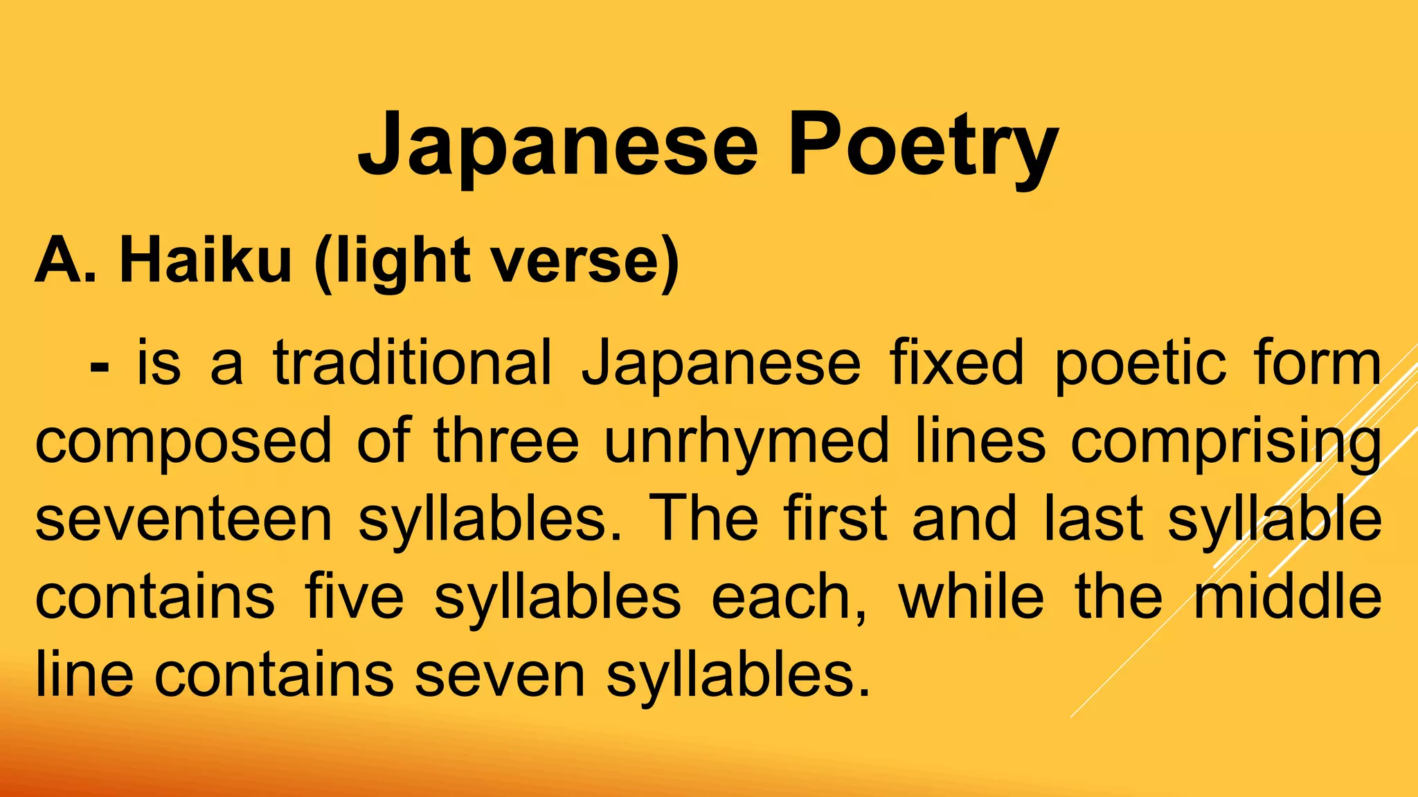 Reading and writing poetry | PPTX