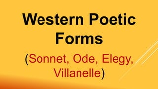 Reading and writing poetry | PPTX