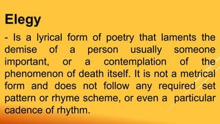 Reading and writing poetry | PPTX