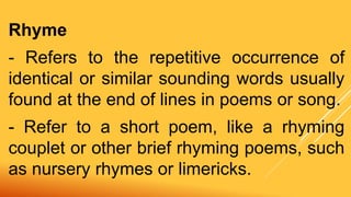 Reading and writing poetry | PPTX
