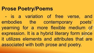 Reading and writing poetry | PPTX