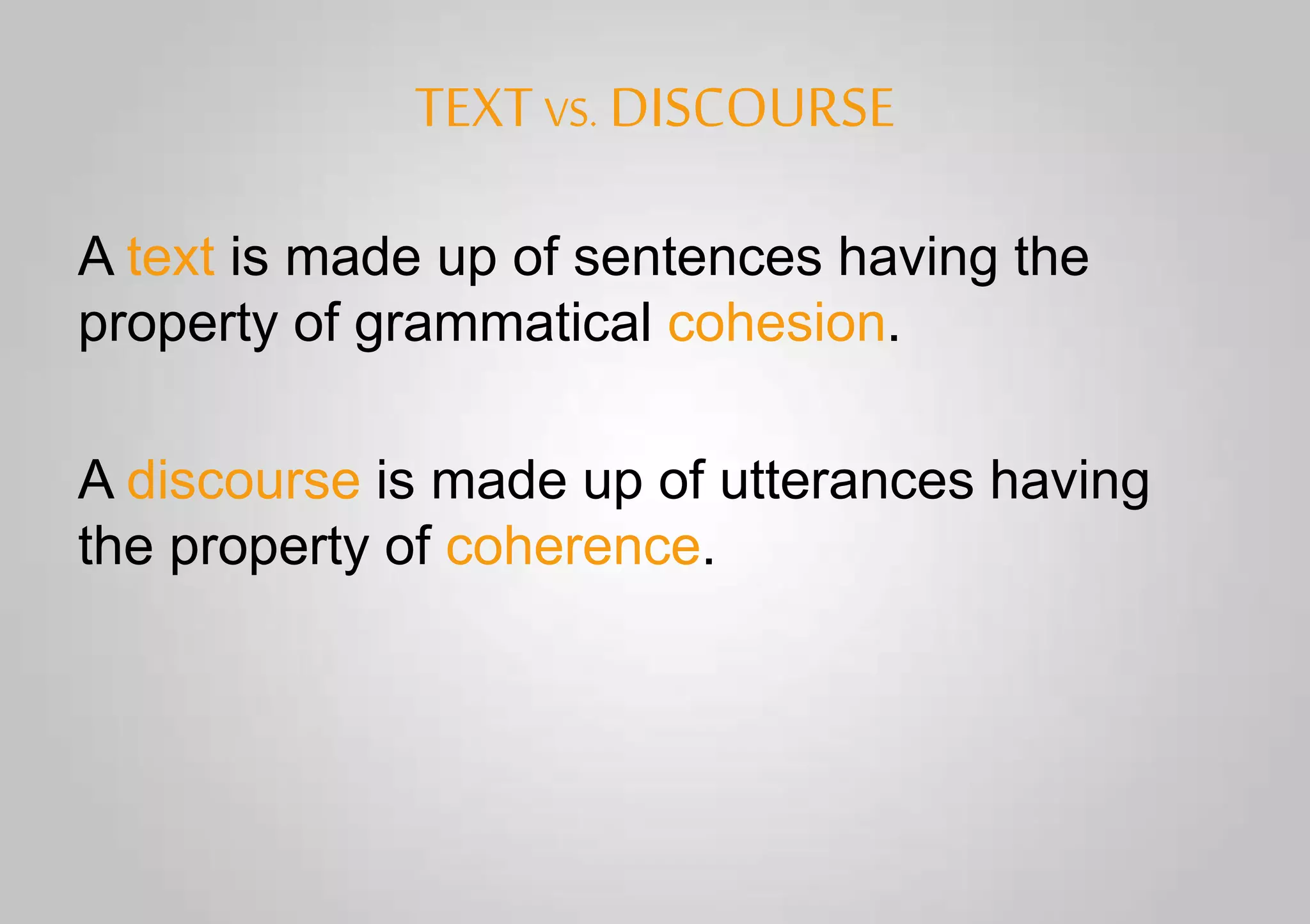 [READING AND WRITING SKILLS] Text as a Discourse - Introduction | PPTX