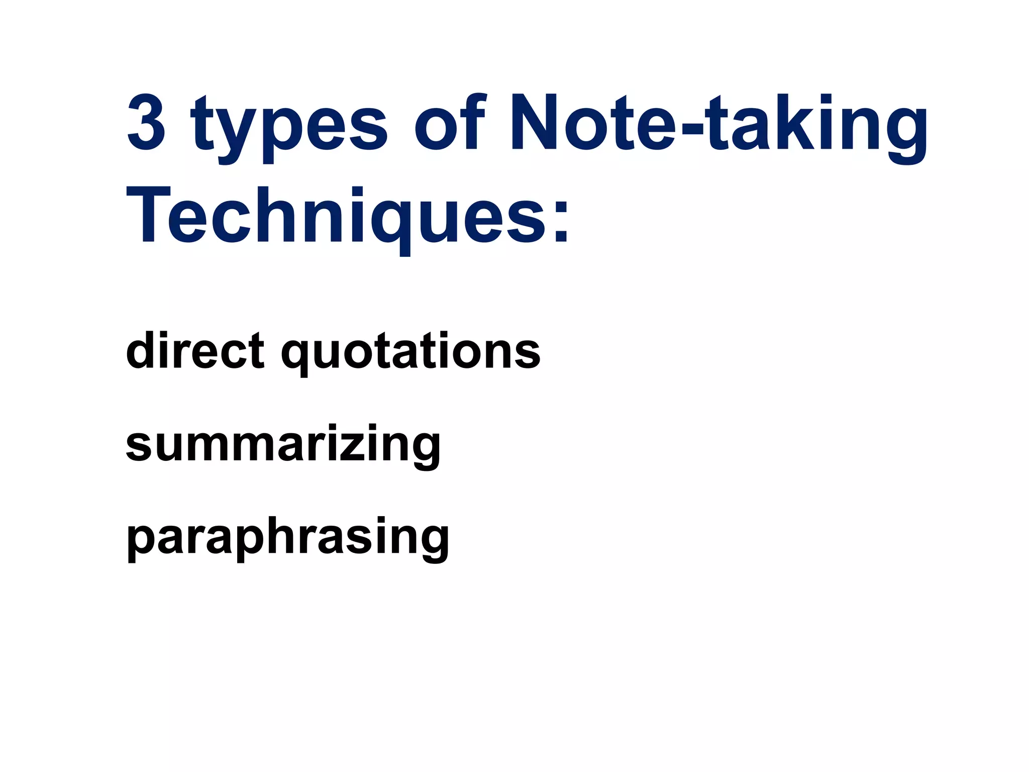 Plagiarism: Effective Note-Taking | PPTX