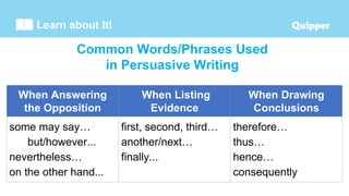 Reading and Writing_Unit 6_Lesson 1_Persuasive Writing.pptx