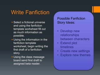 Reading and Writing with Fanfiction | PPTX