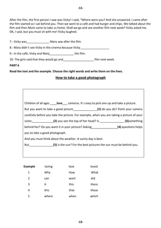 Reading and writting for the exam | PDF