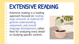 READING APPROACHES, INTENSIVE, EXTENSIVE, SKIMMING, SCANNING. | PDF