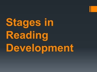 Reading as a developmental process Developmental reading | PPTX