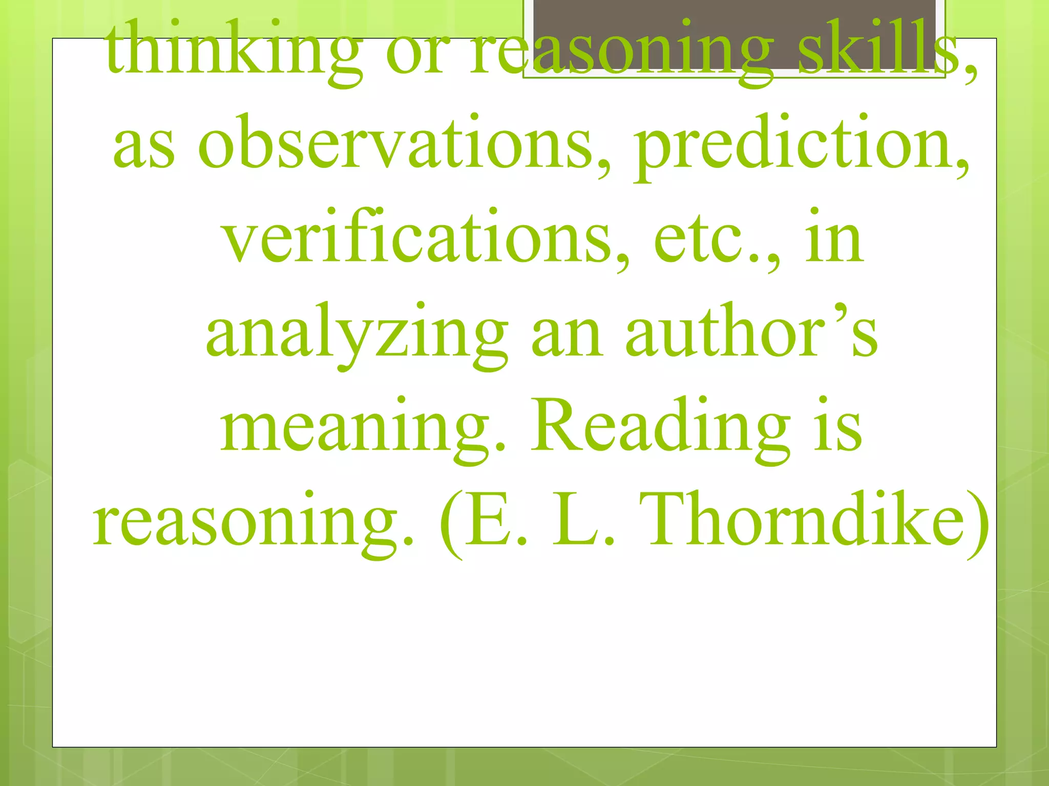 Reading as a psycho social process | PPTX