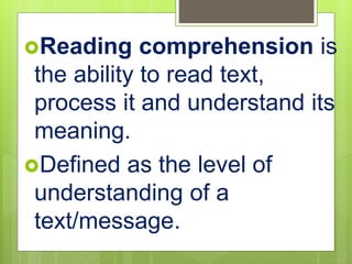 Reading as a psycho social process | PPTX