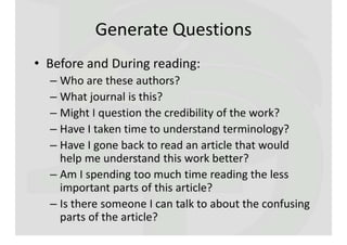 Reading A Scientific Journal Article | PDF