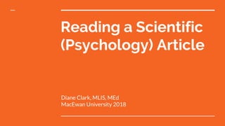 Reading a scientific paper | PPTX