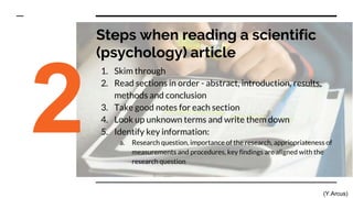 Reading a scientific paper | PPT
