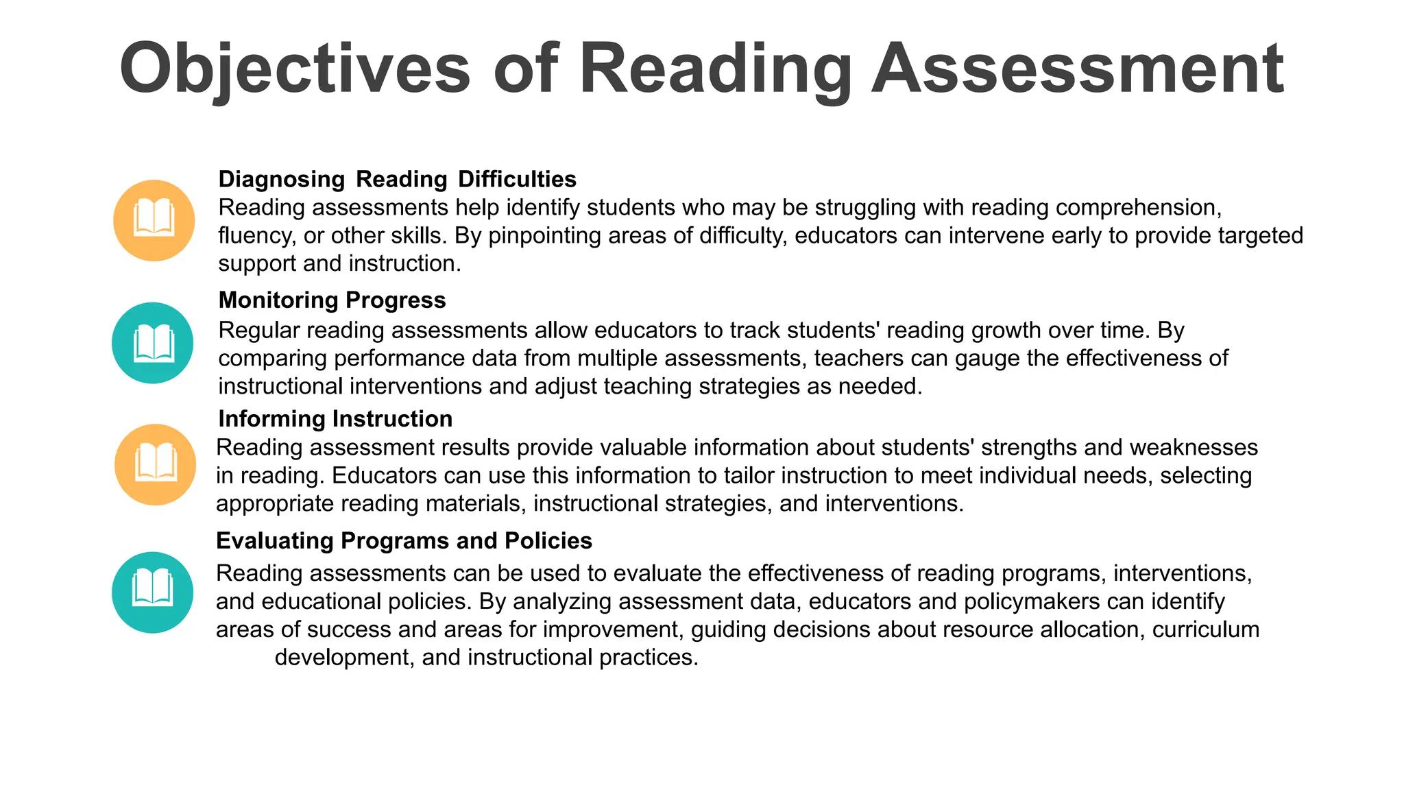 Reading assessment PPT to assess the students' reading achievement | PPTX
