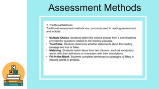 Reading assessment PPT to assess the students' reading achievement | PPTX