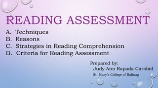 Reading Assessment | PPT