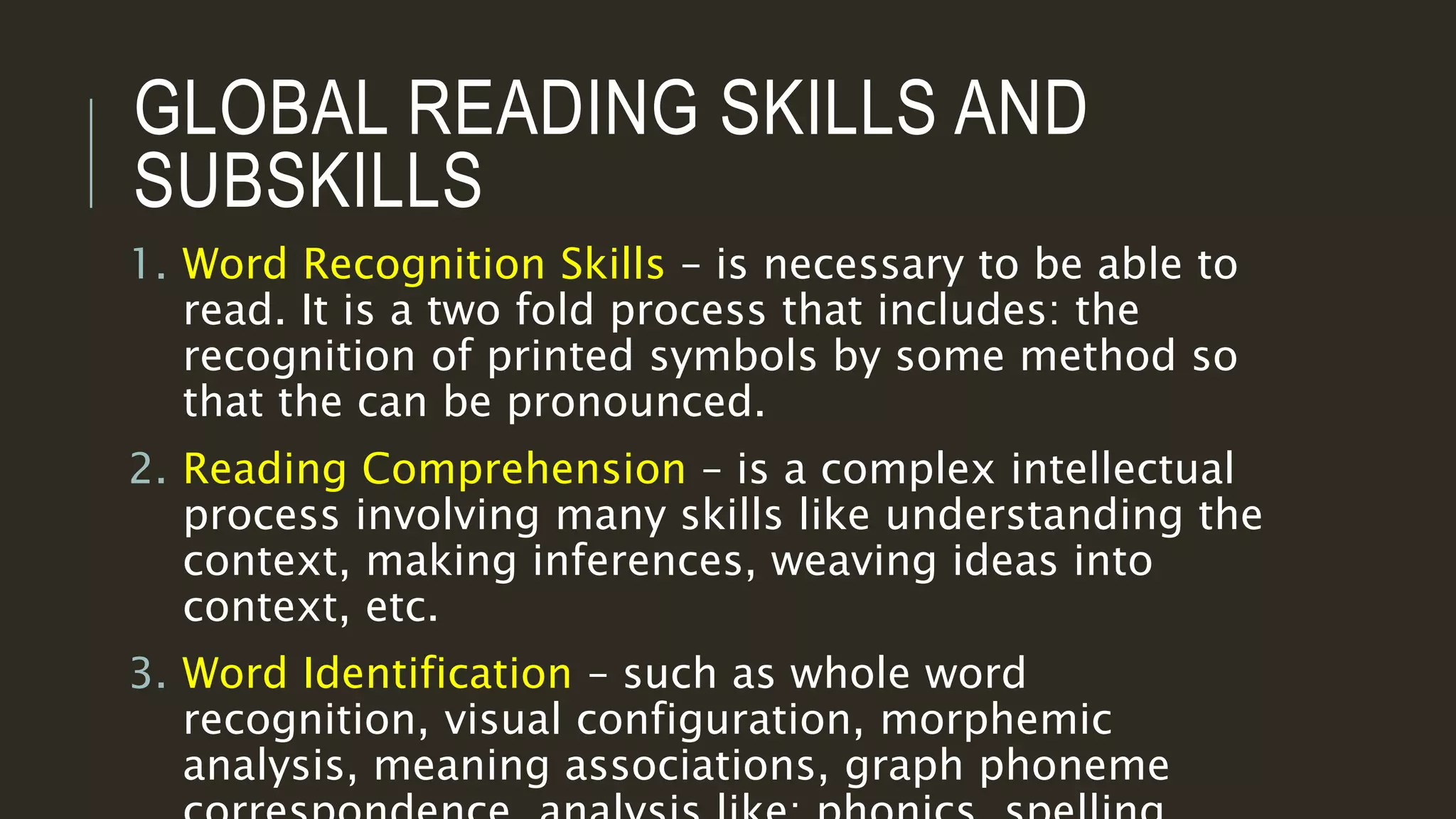 Reading as skill | PPTX