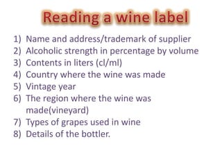 Reading a wine label | PPT