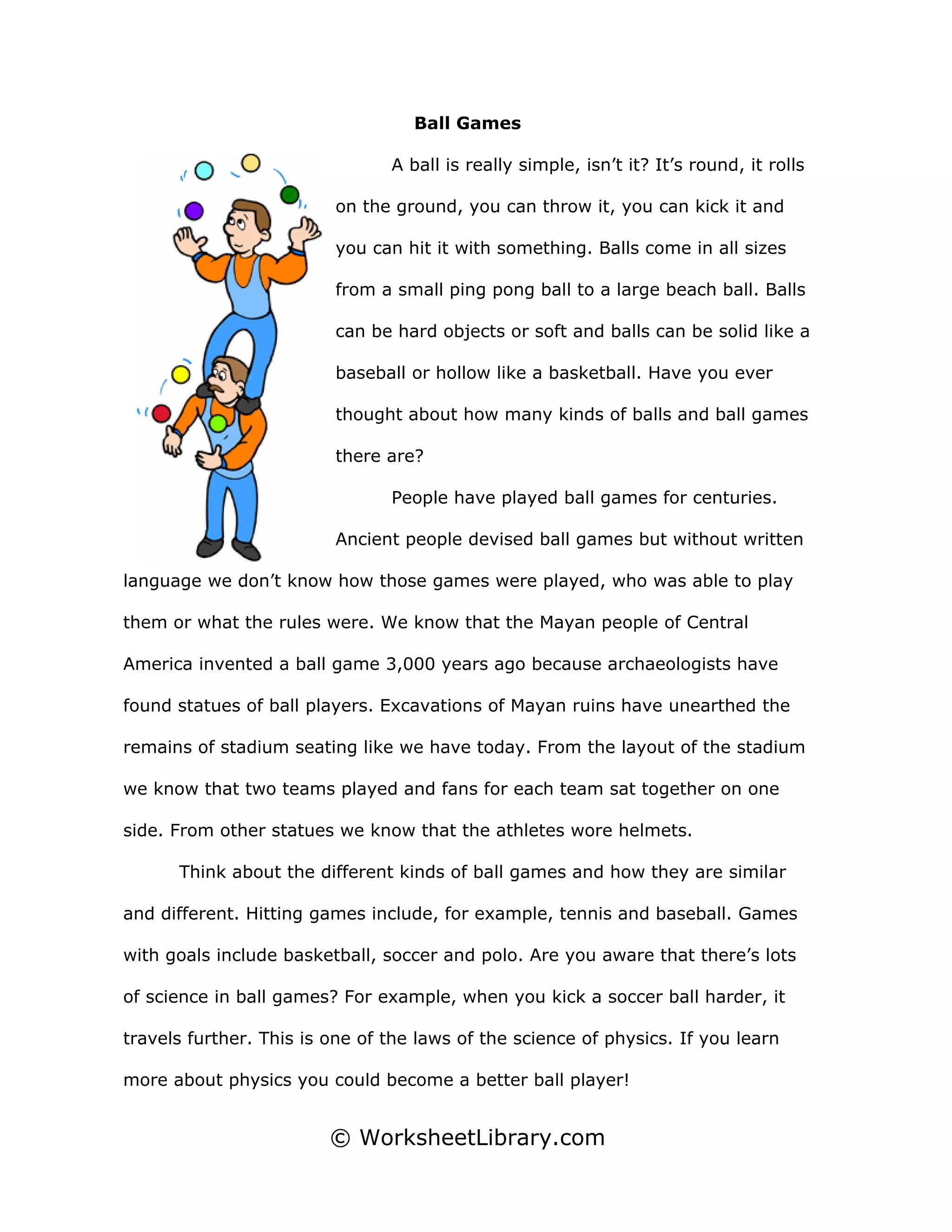 Reading Ball Games | PDF