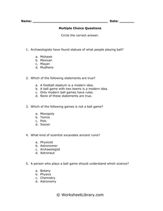 Reading Ball Games | PDF