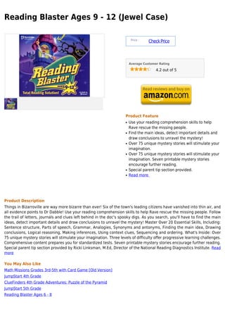 Reading blaster ages 9 12 (jewel case) | PDF