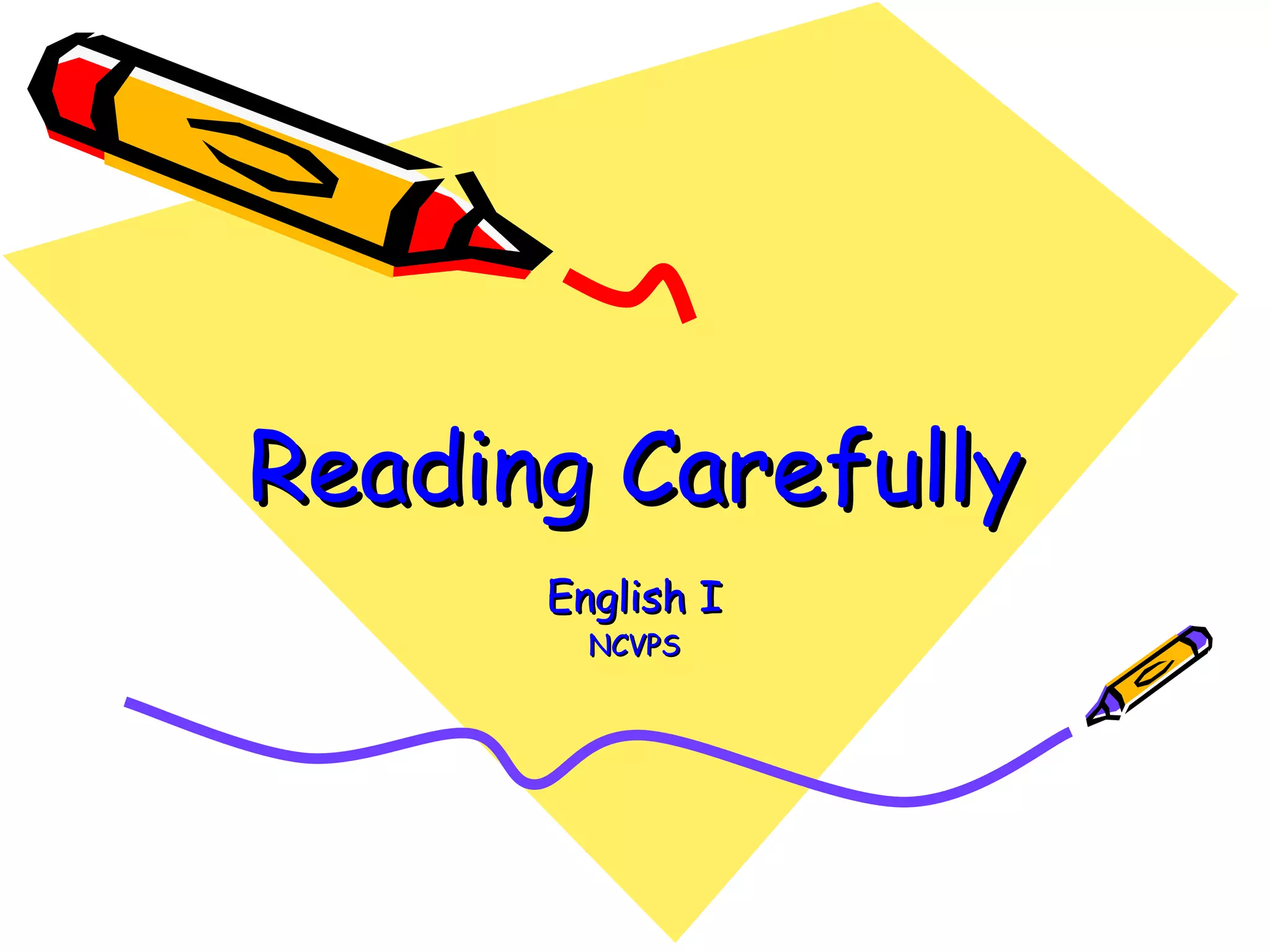 Reading carefully presentation | PPT