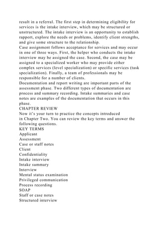 READING CHAPTER TWO The Assessment Phase· Referral, screeni.docx