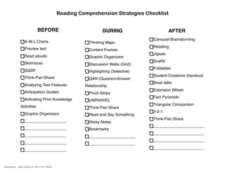 Reading Checklist | PDF