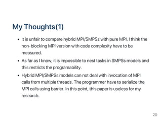 Overlapping Communication and Computation by Using a Hybrid MPI/SMPSs Approach | PPT