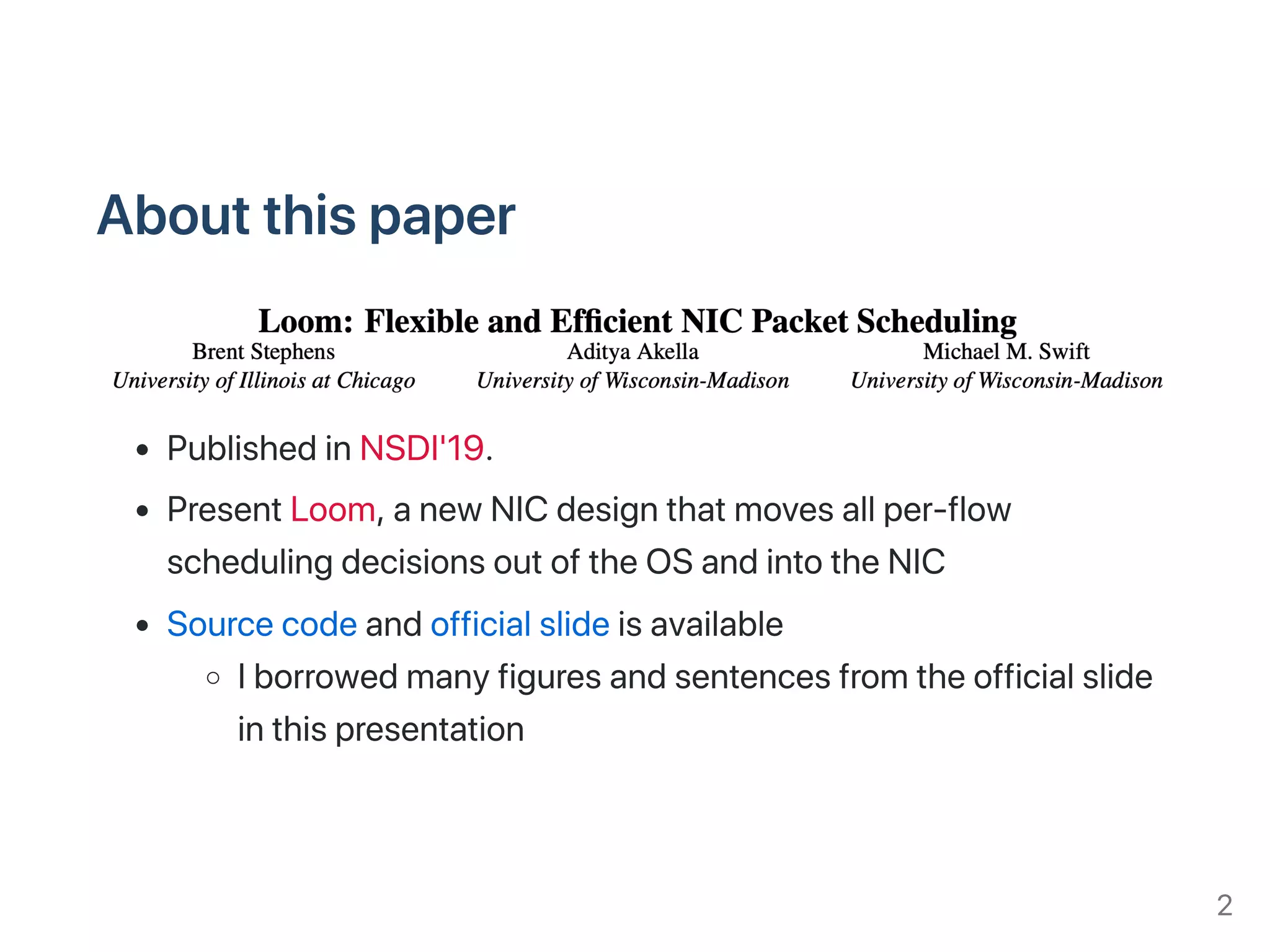 Loom: flexible and efficient NIC packet scheduling | PPT