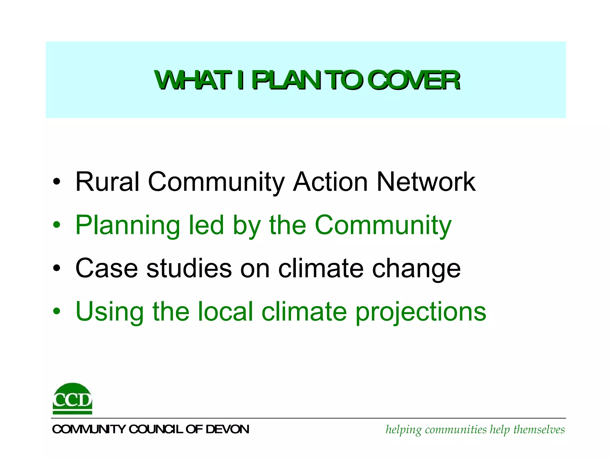Community-Led Planning & Climate Change | PPT
