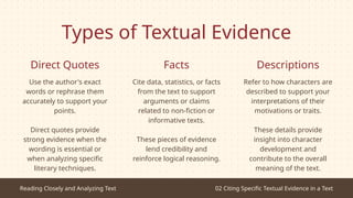Reading Closely and Analyzing Text Education Presentation in Brown and ...