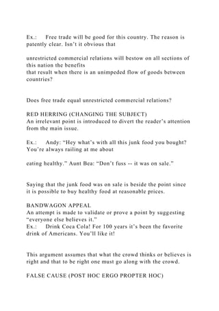 READING – Common Fallacies (or Errors) In Reasoning Rev. Jul.docx ...