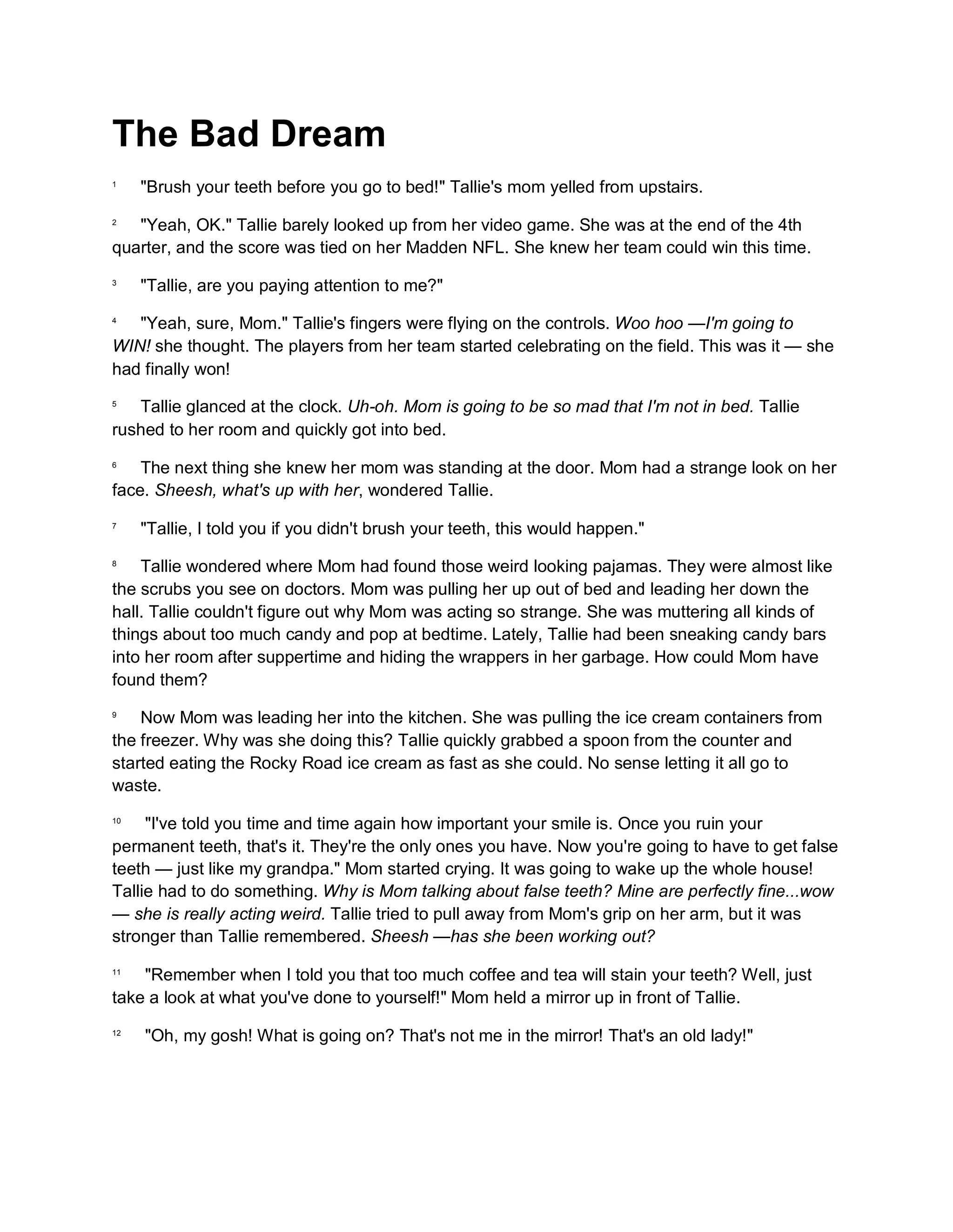 The Bad Dream (Reading Comprehension) | PDF