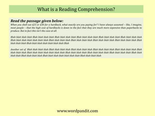 Reading comprehension 1 | PPTX