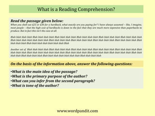 Reading comprehension 1 | PPT