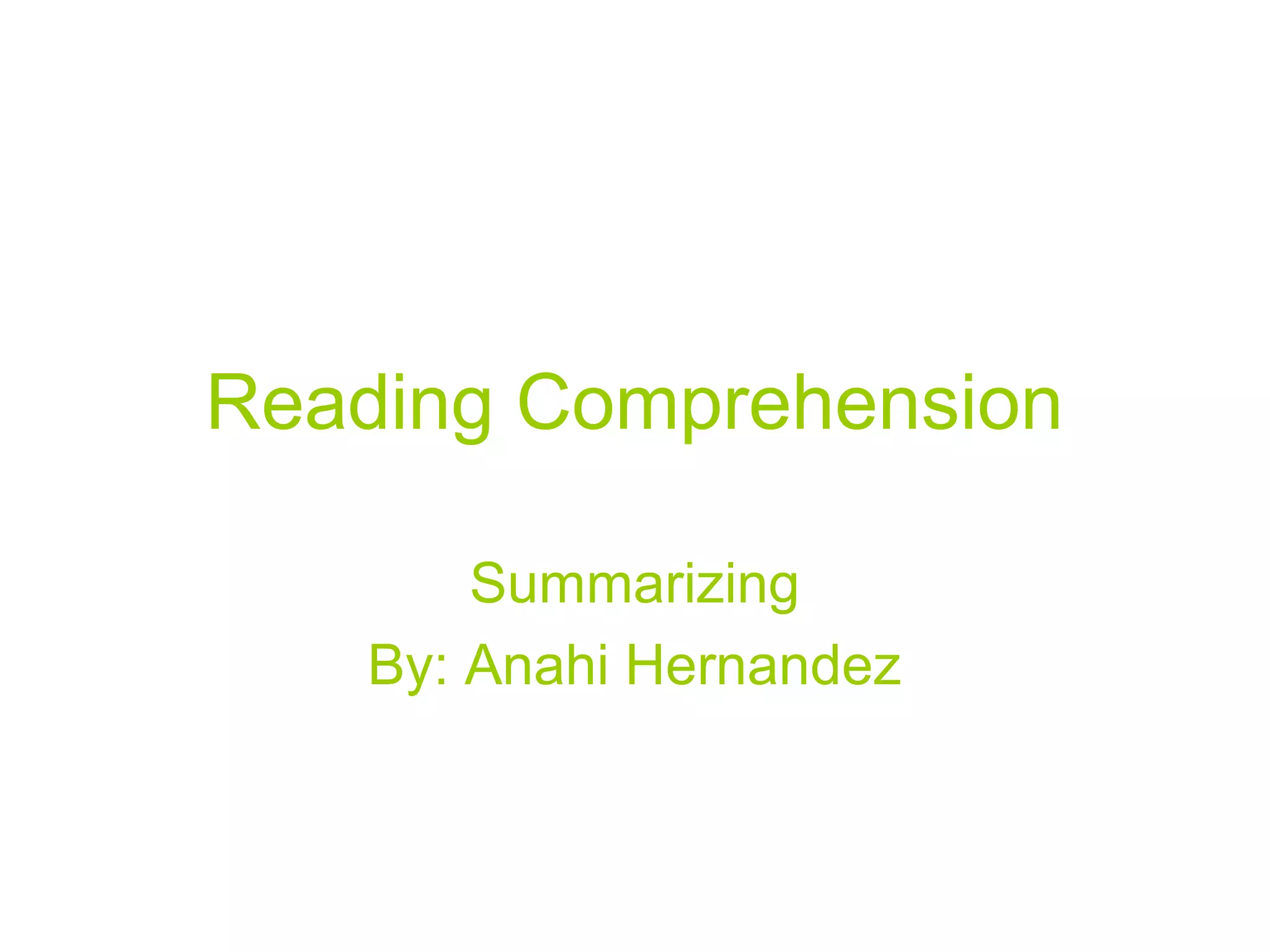 Reading comprehension | PPT