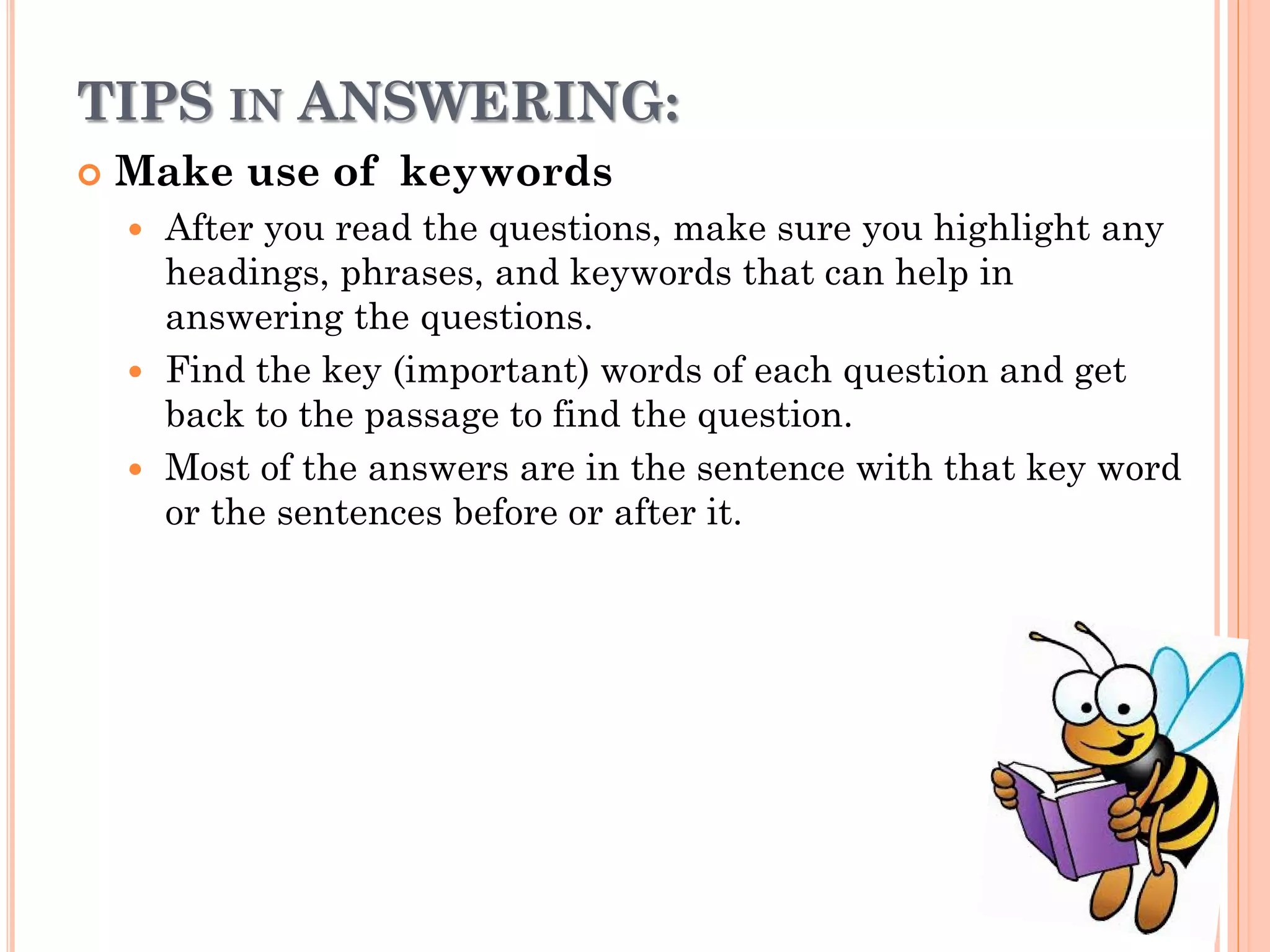 How to answer reading comprehension test | PDF