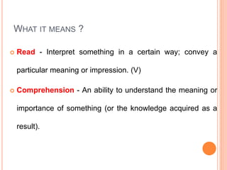 Reading Comprehension | PPT