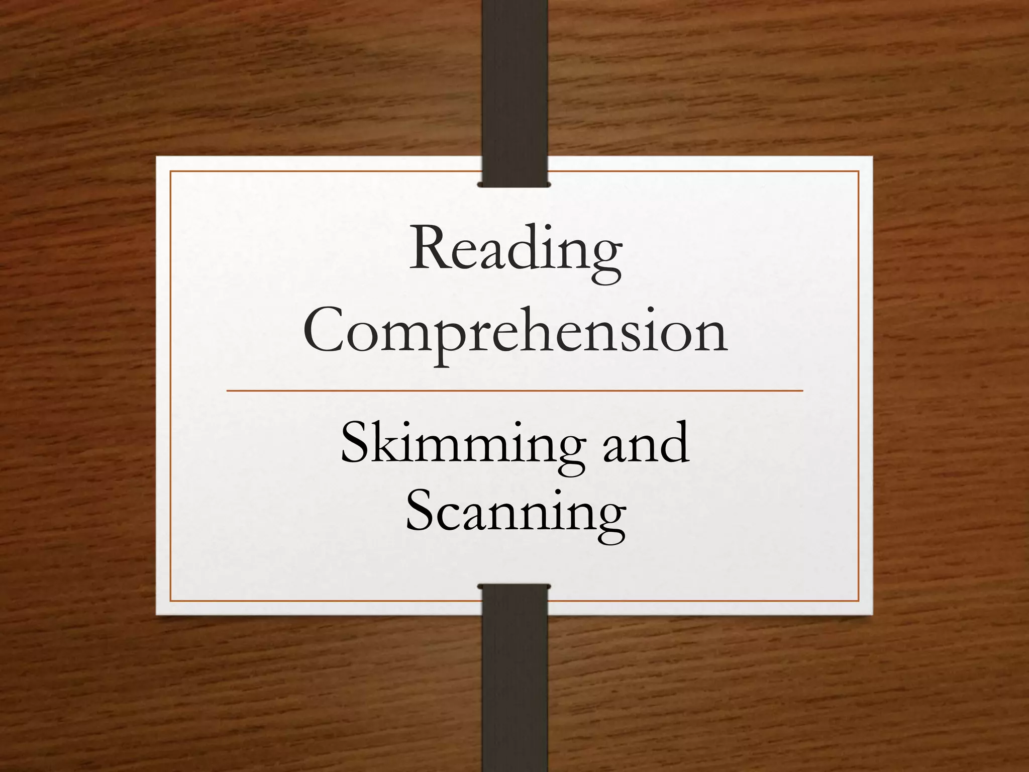 Reading comprehension | PPTX