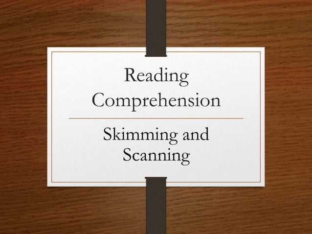 Reading comprehension | PPTX