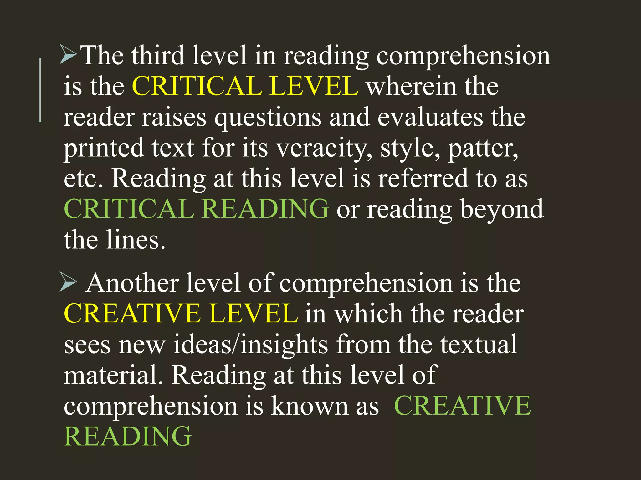 Reading comprehension | PPTX