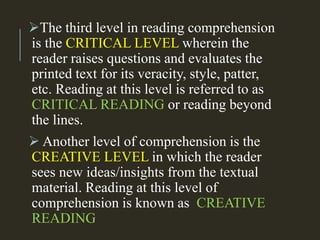 Reading comprehension | PPTX