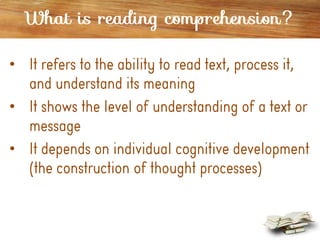 Reading comprehension | PDF