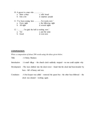 Reading comprehension | DOCX